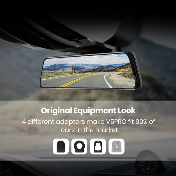 V5 Pro 1080P Rear View Mirror Dash Cam Front and Rear with GPS for Car ...